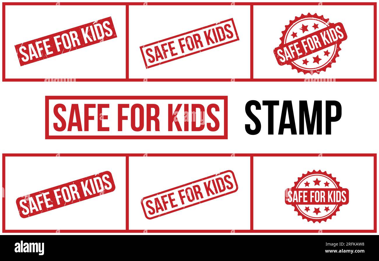 Safe For Kids Rubber Stamp Set Vector Stock Vector Image & Art - Alamy
