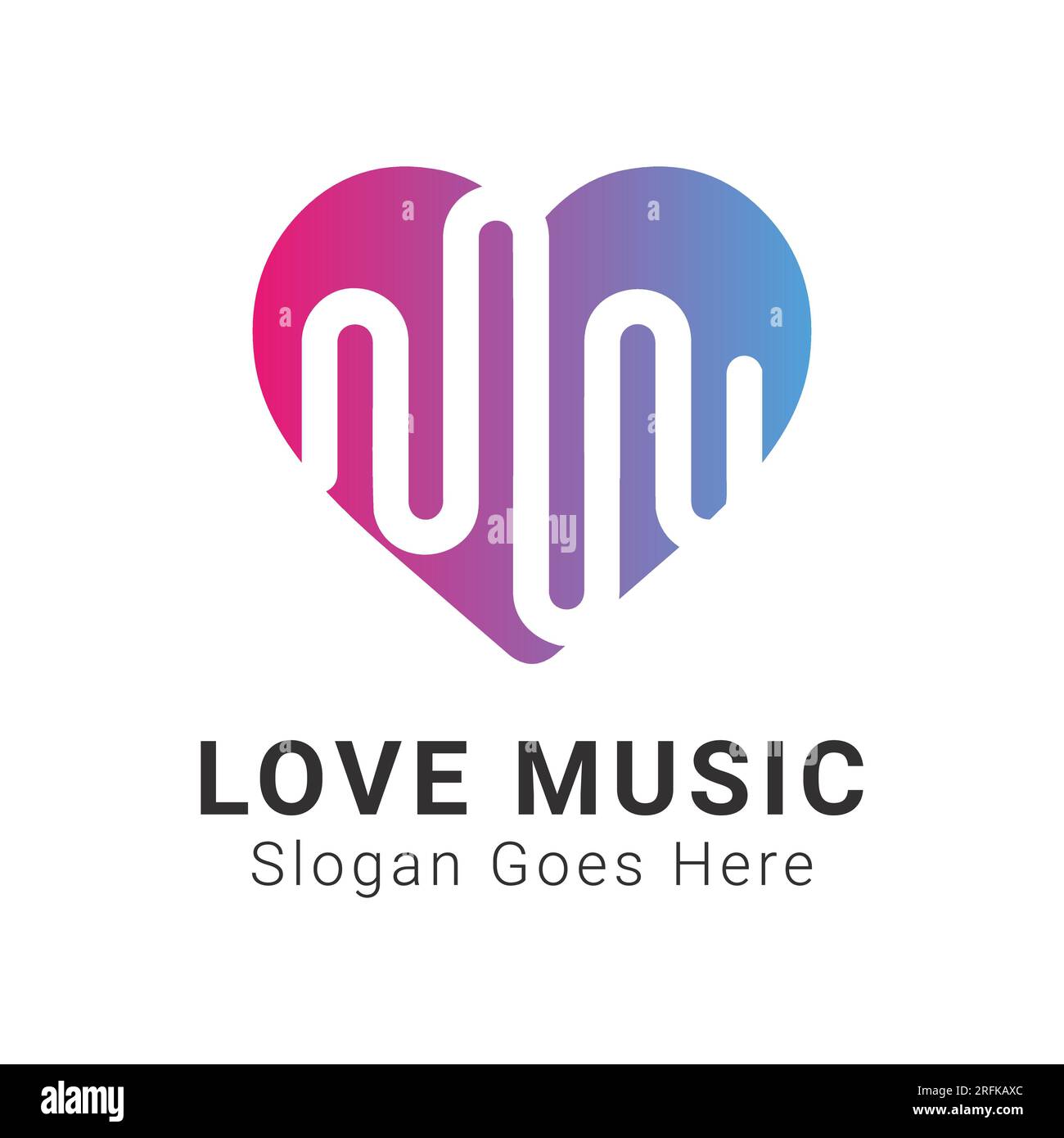 Love Music Logo Design Music Note with Heart Logotype Stock Vector ...