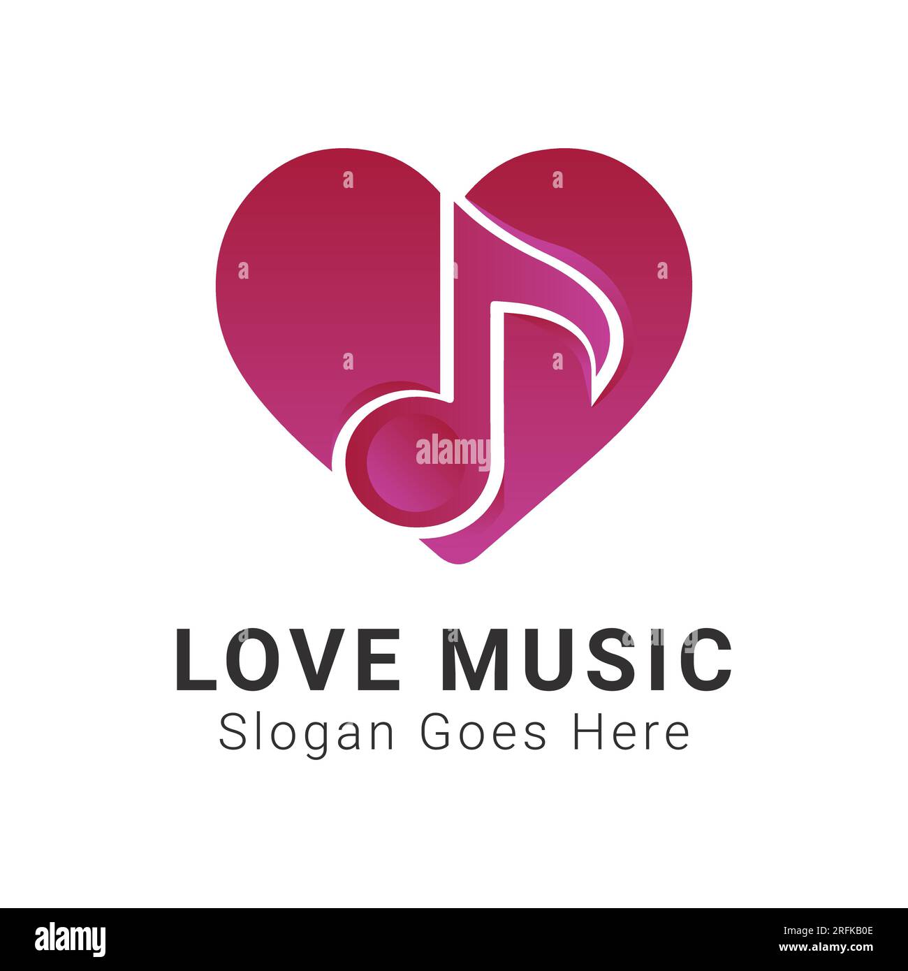 Love Music Logo Design Music Note with Heart Logotype Stock Vector ...