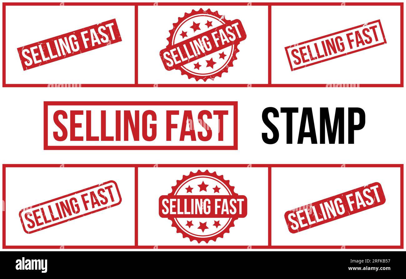 Selling Fast Rubber Stamp Set Vector Stock Vector Image & Art - Alamy