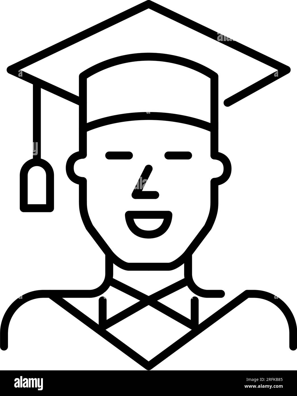 University graduate. Smiling young man in gown and graduation cap ...