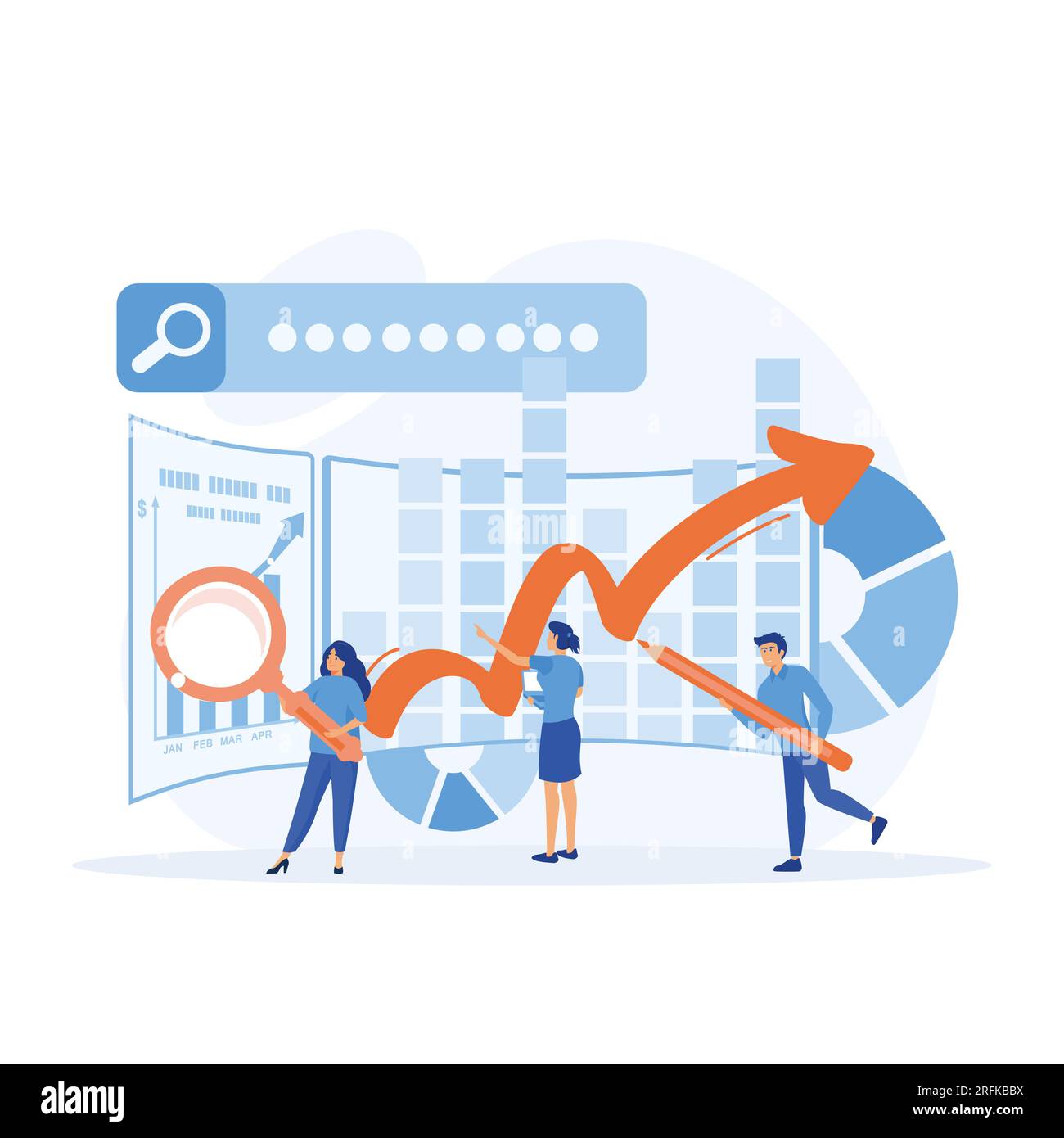 Data analysis concept, People analyzing growth charts. Business data ...