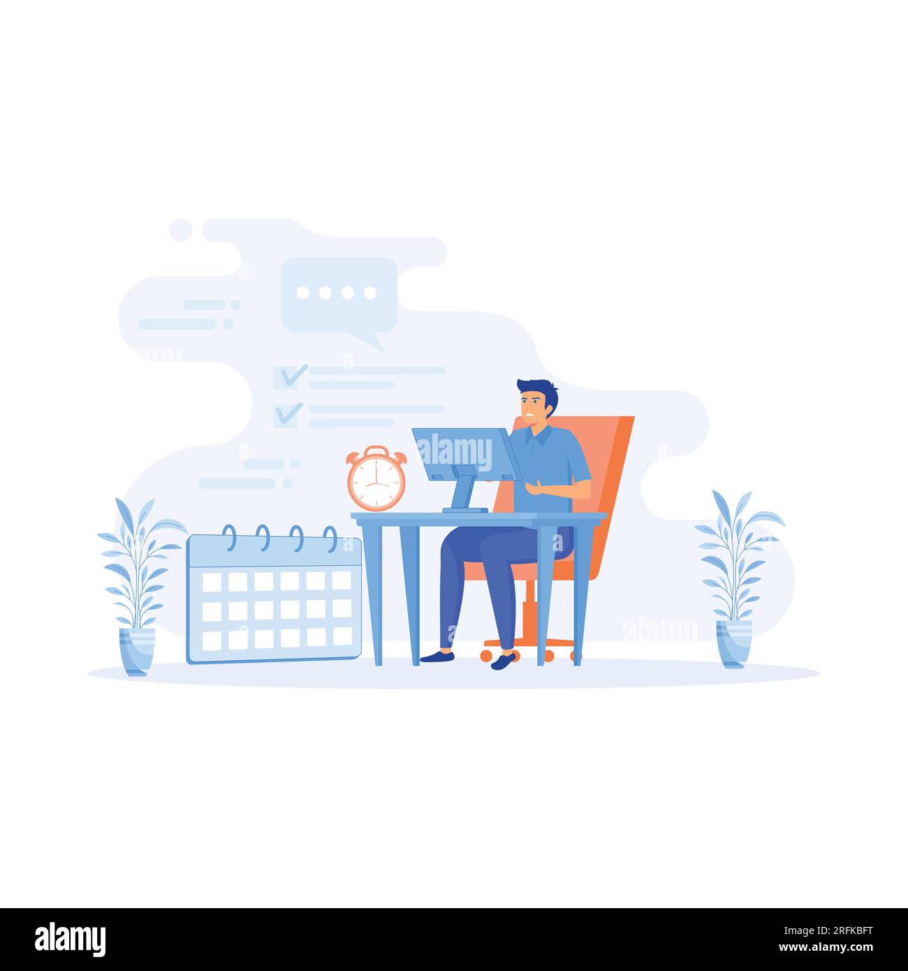 A Tired Man Missing Deadline. An Office Worker Overwhelmed by Work ...