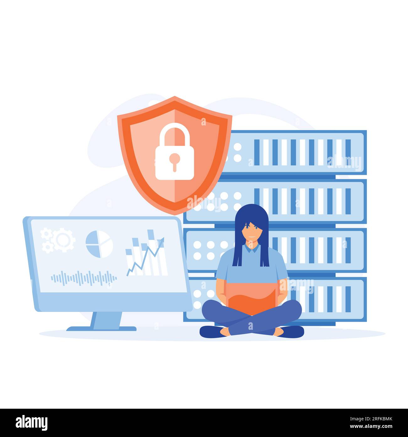 database security hacker attack concept. hackers stealing personal data ...