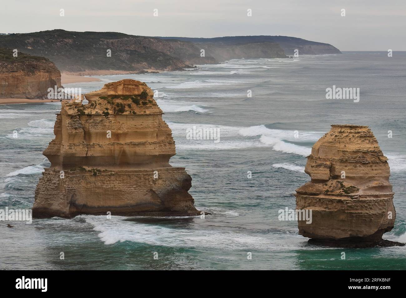 809 Gog and Magog sea stacks in the evening as seen from the Twelve ...