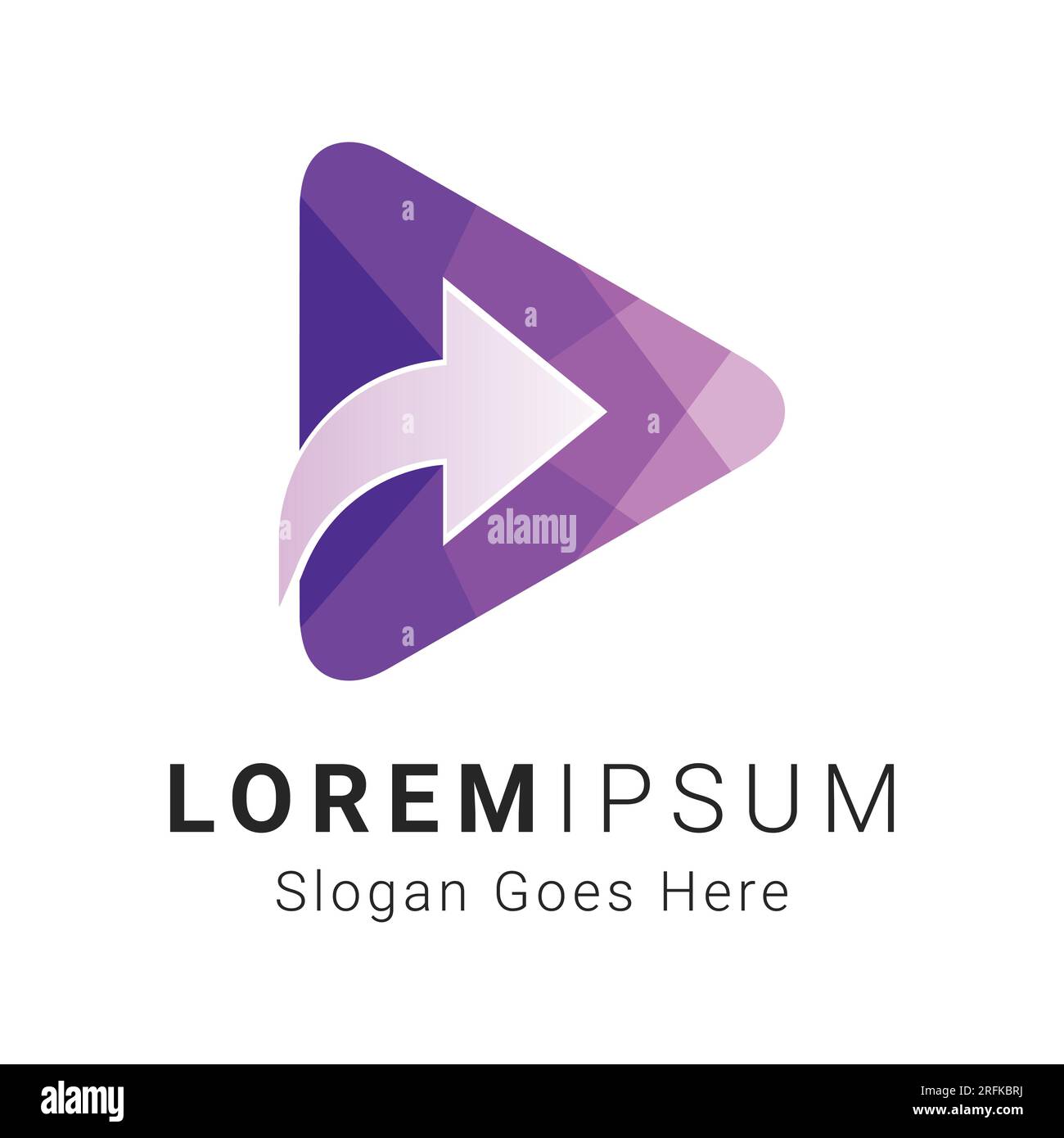 3D Gradient Play Button with Arrow Logo Design Stock Vector Image & Art ...