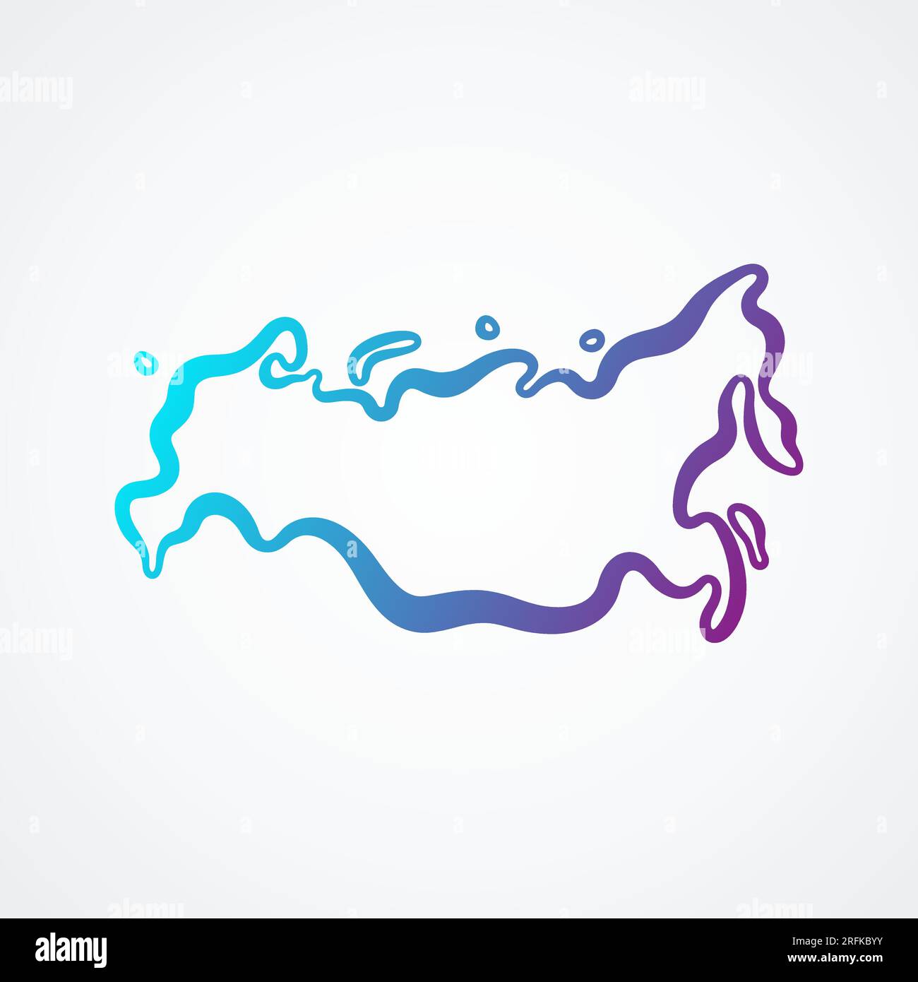 Outline map of Russia with blue-purple gradient Stock Vector Image ...
