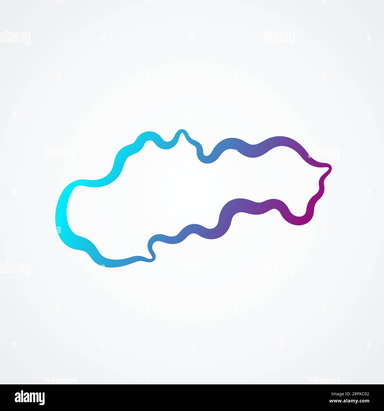 Outline map of Slovakia with blue-purple gradient Stock Vector Image ...