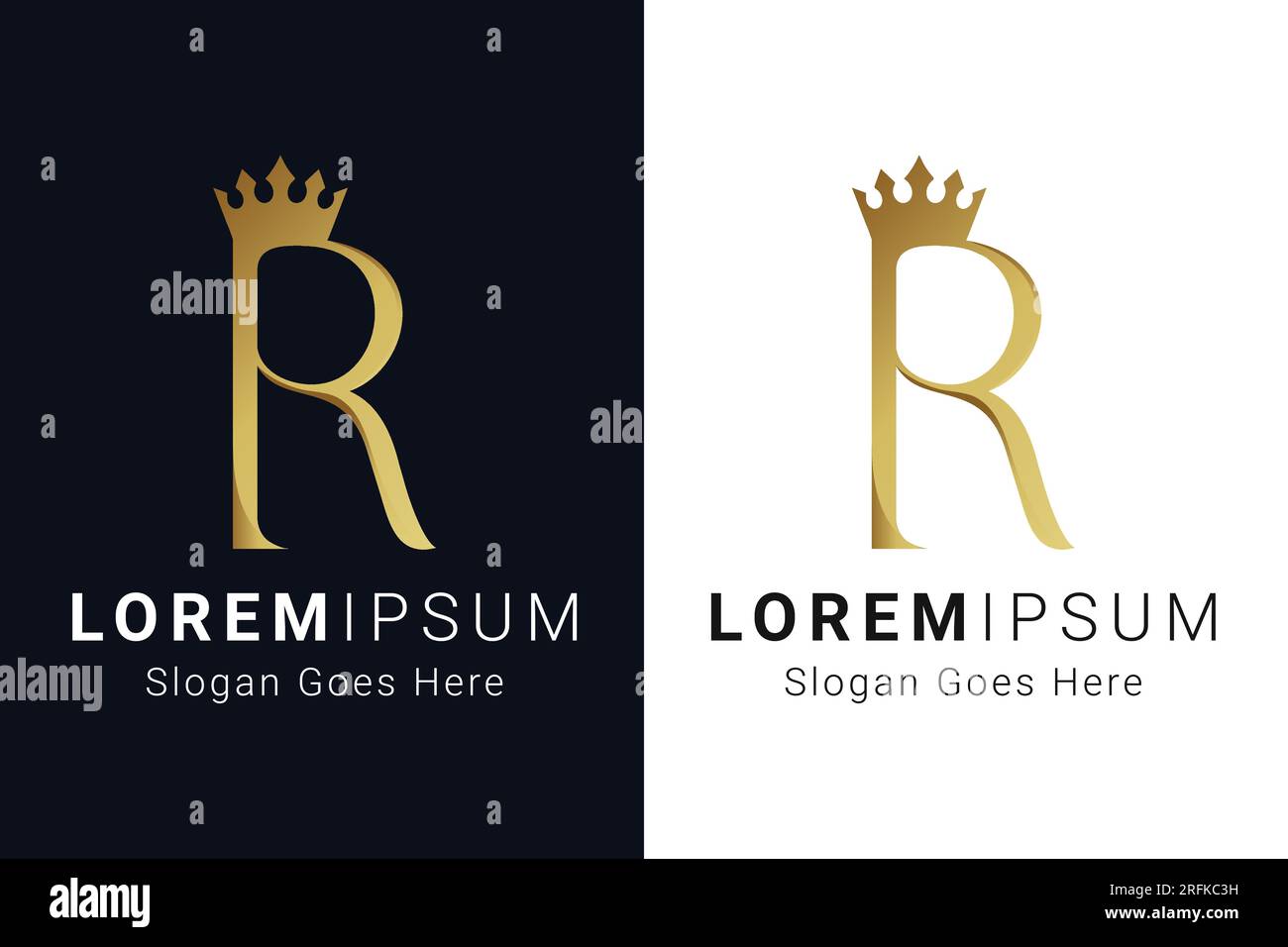 Luxury Initial Letter R with Crown Logo Design Royal R Logo Stock ...