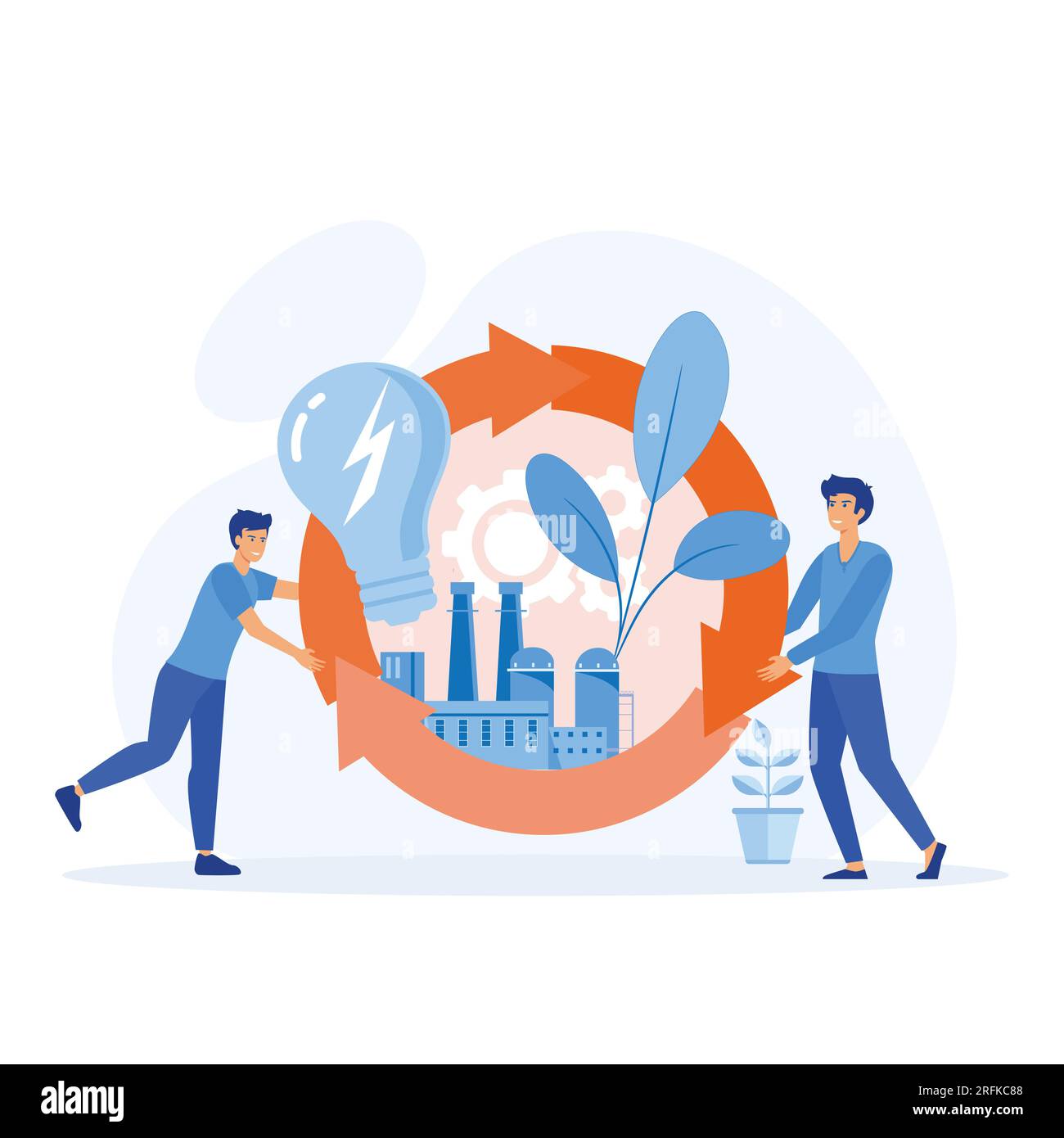 Circular economy and energy production, manufacturing circulation ...