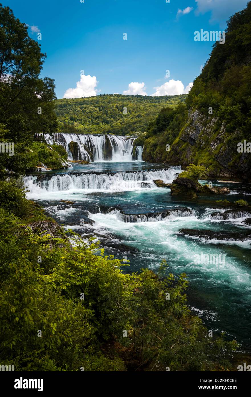 Strbacki Buk waterfall on the Una river in Bosnia and Herzegovina Stock ...