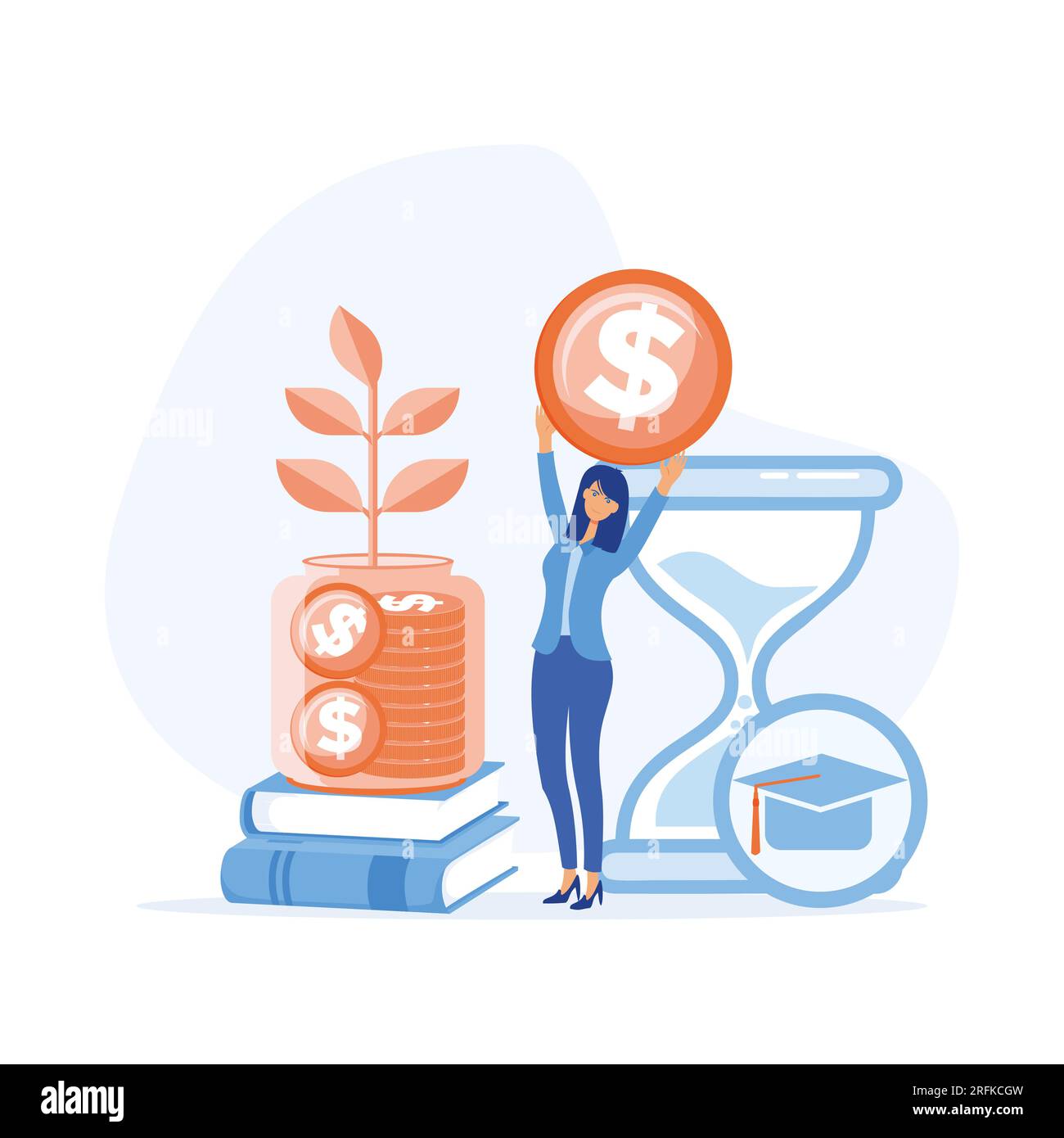 Financial education, Student characters investing money in education ...