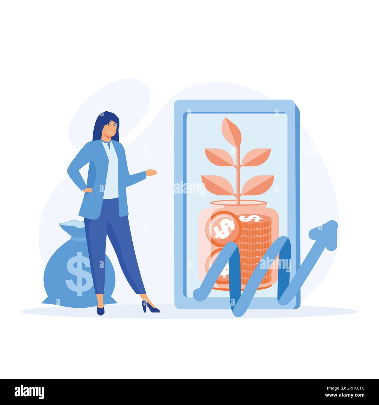 Personal finance management concept, People characters investing money ...