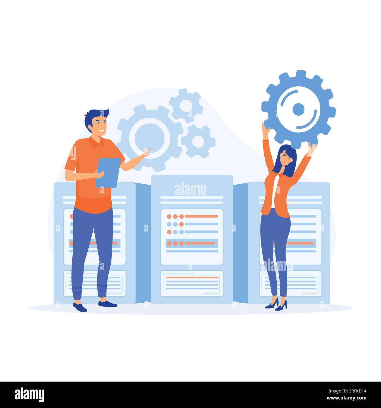 Information collection and analysis concept, big data job, sharing ...