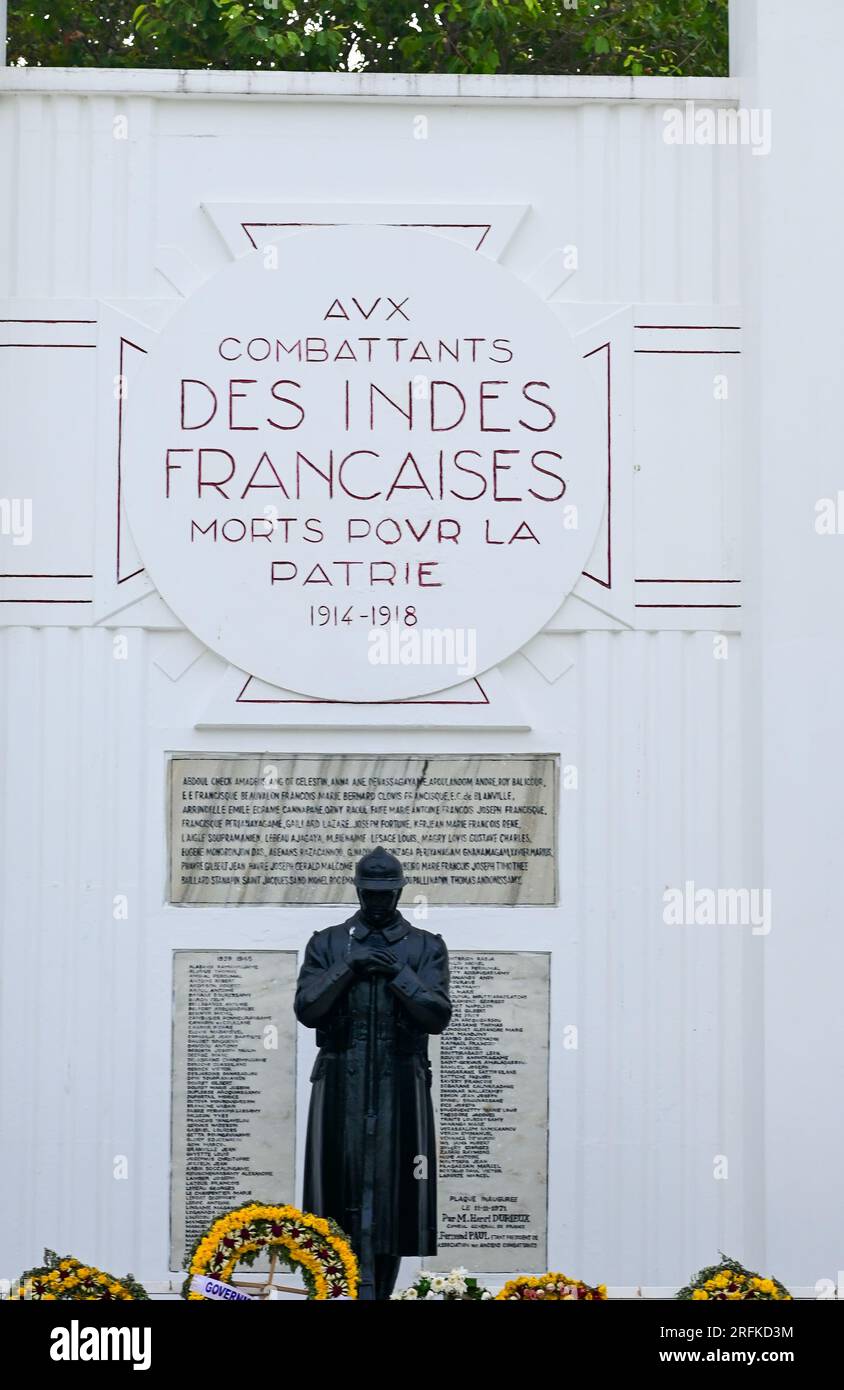Pondicherry, India - July 15, 2023: The French War Memorial in ...