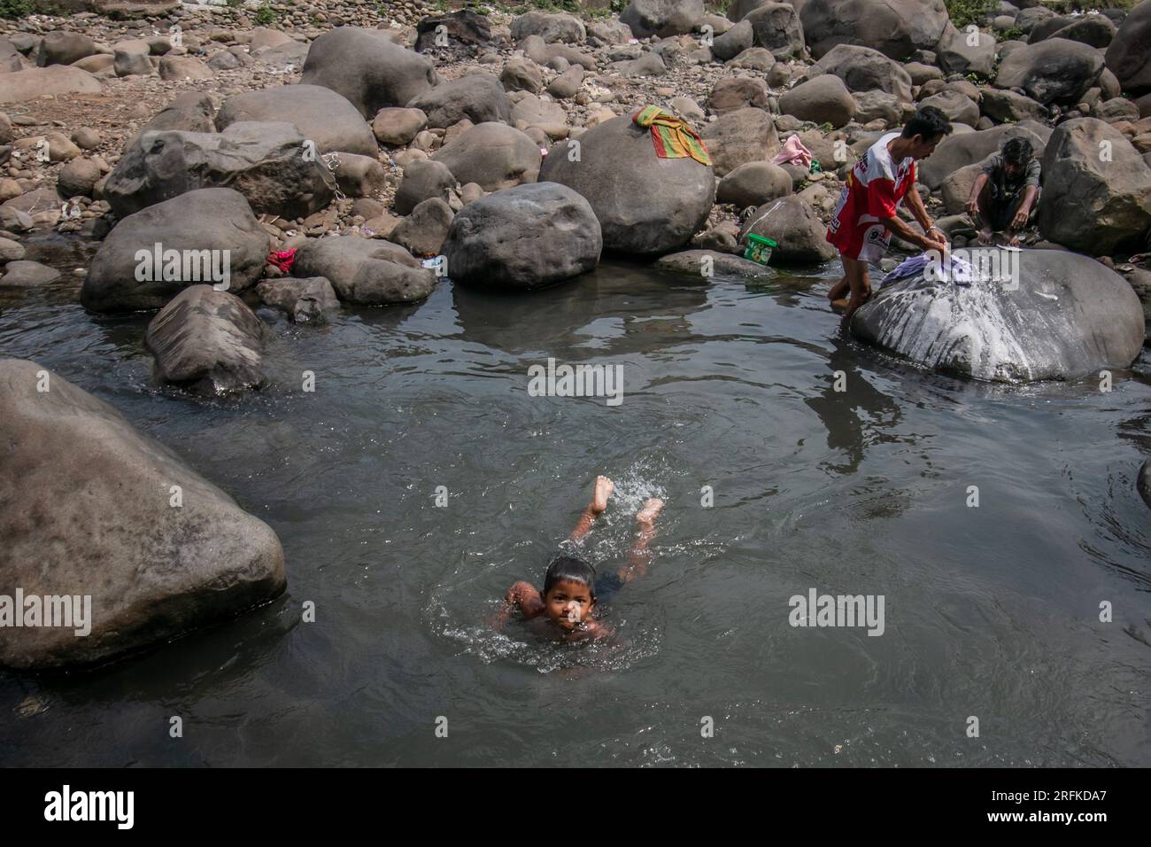 Residents' activities on the Ciliwung River in Bogor, West Java ...