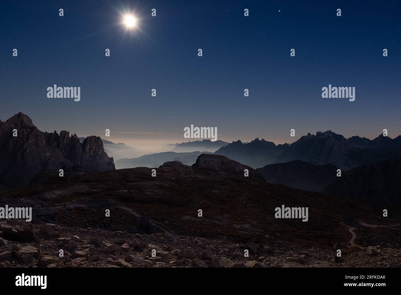 Moonlight dolomites hi-res stock photography and images - Alamy
