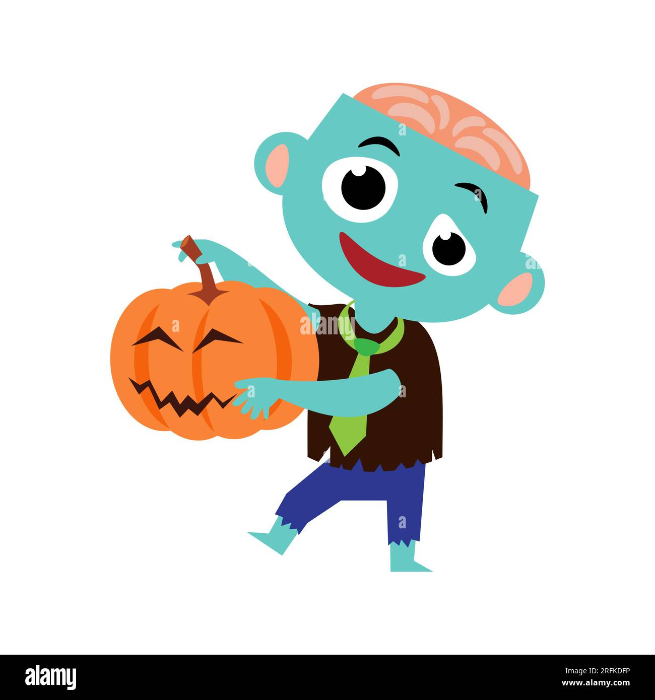 Zombie . Cute halloween cartoon characters . Vector Stock Vector Image ...