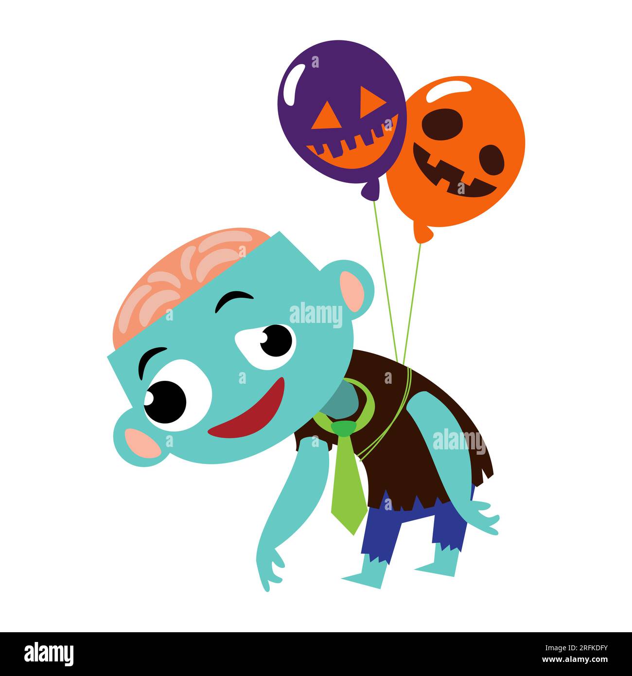 Zombie . Cute halloween cartoon characters . Vector Stock Vector Image ...