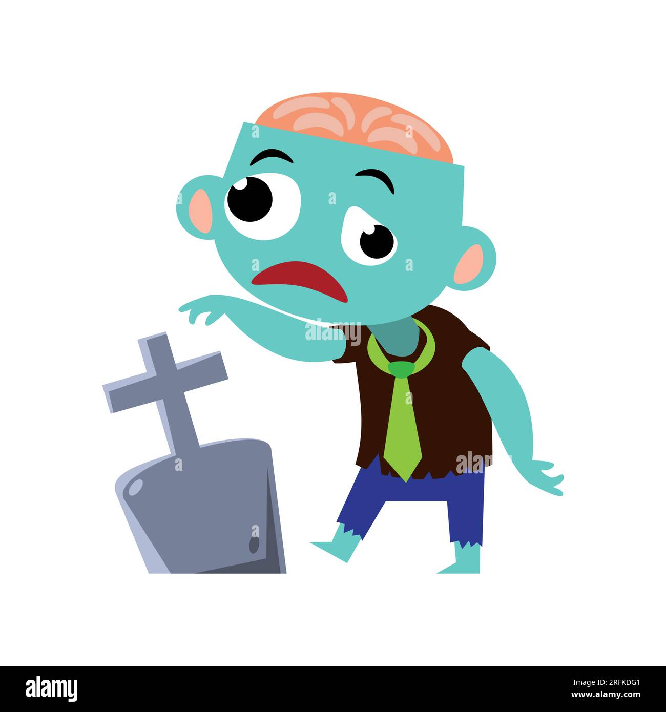 Zombie . Cute halloween cartoon characters . Vector Stock Vector Image ...