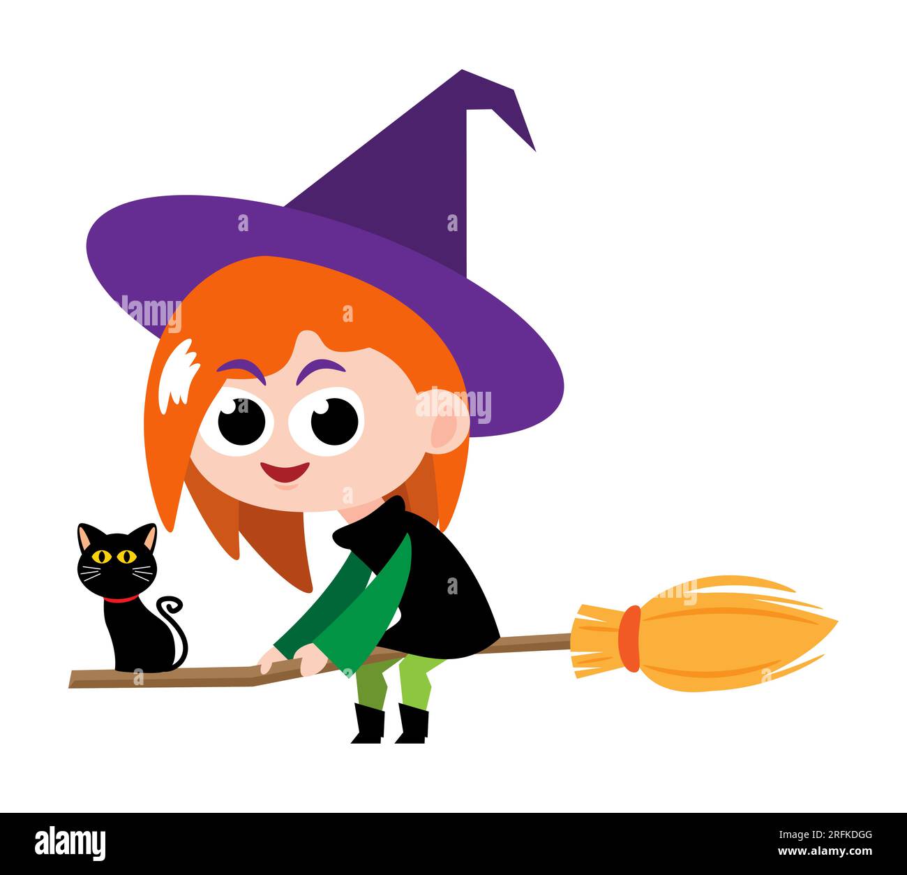Witch . Cute halloween cartoon characters . Vector Stock Vector Image ...