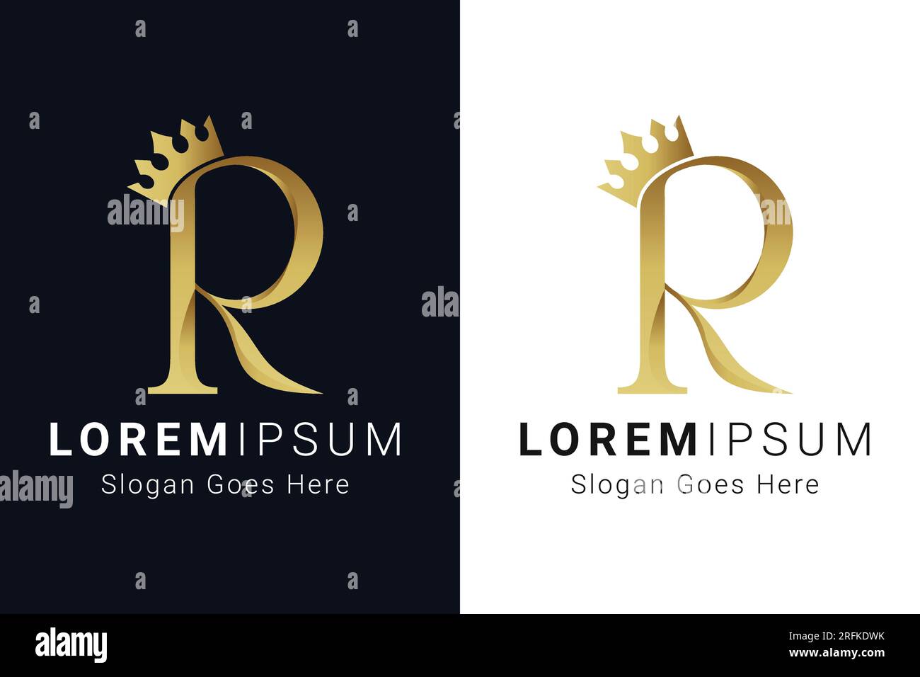 Luxury Initial Letter R with Crown Logo Design Royal R Logo Stock ...