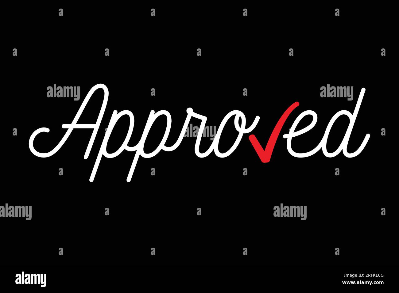 Approved Hand Drawing Lettering Design Template. Vector and ...