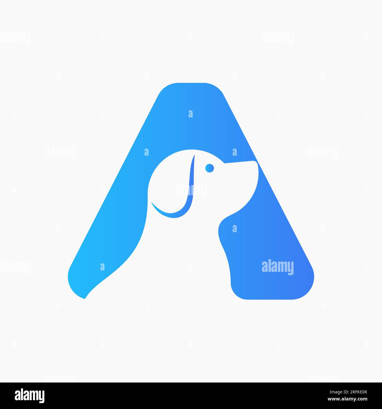 Letter A Pet Logo Design. Dog Logo Symbol Vector Template. Dog On ...