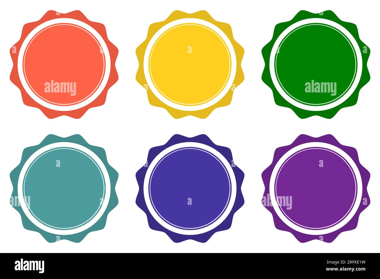 Isolated colored distinctive mark, label, medal. A blank template for ...