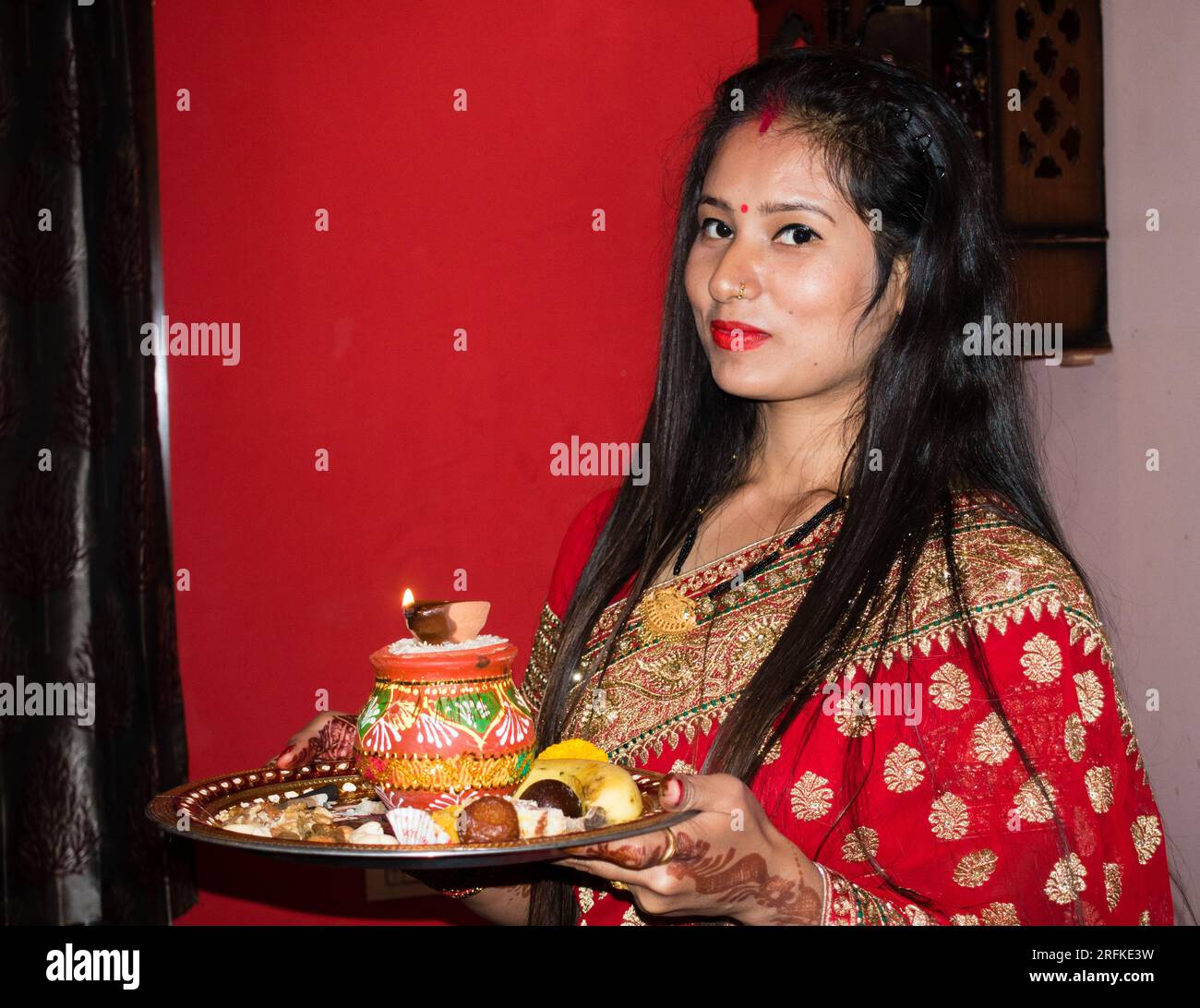 Oct.14th 2022 Uttarakhand, India.Cultural celebration: Indian married ...