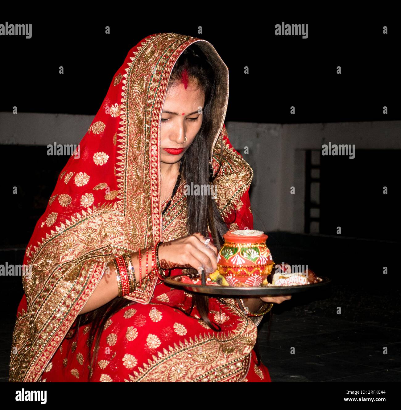 Oct.14th 2022 Uttarakhand, India.Cultural celebration: Indian married ...