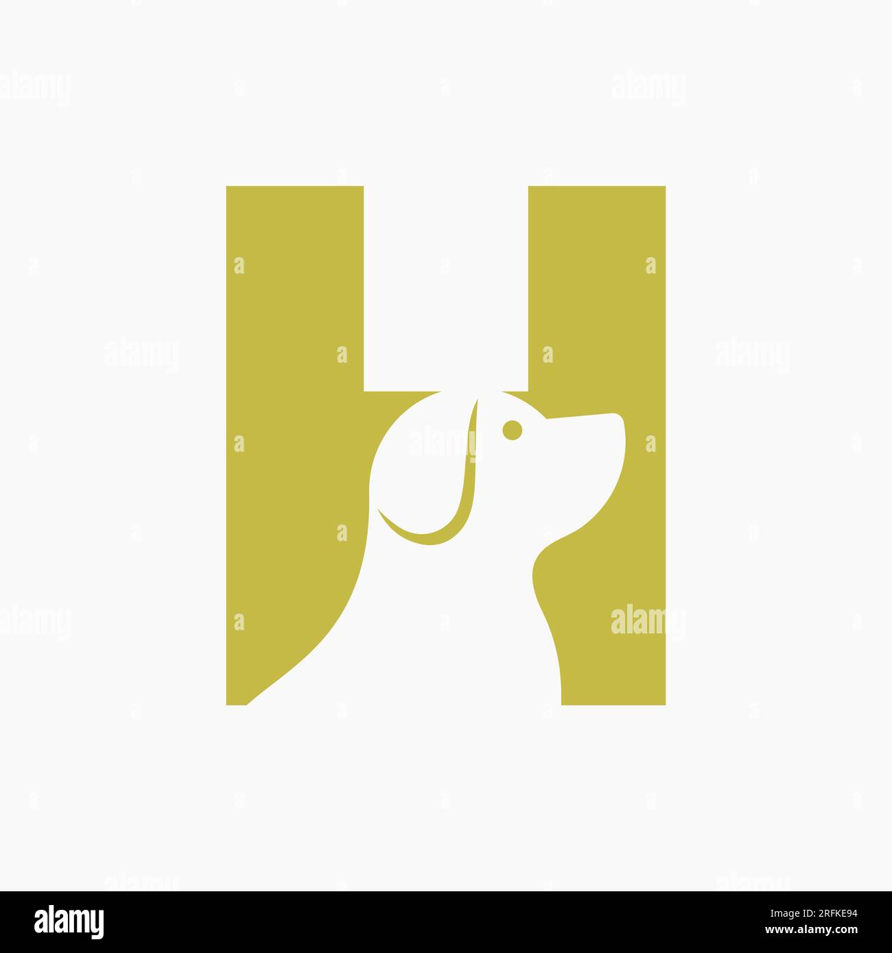 Letter H Pet Logo Design. Dog Logo Symbol Vector Template. Dog On ...