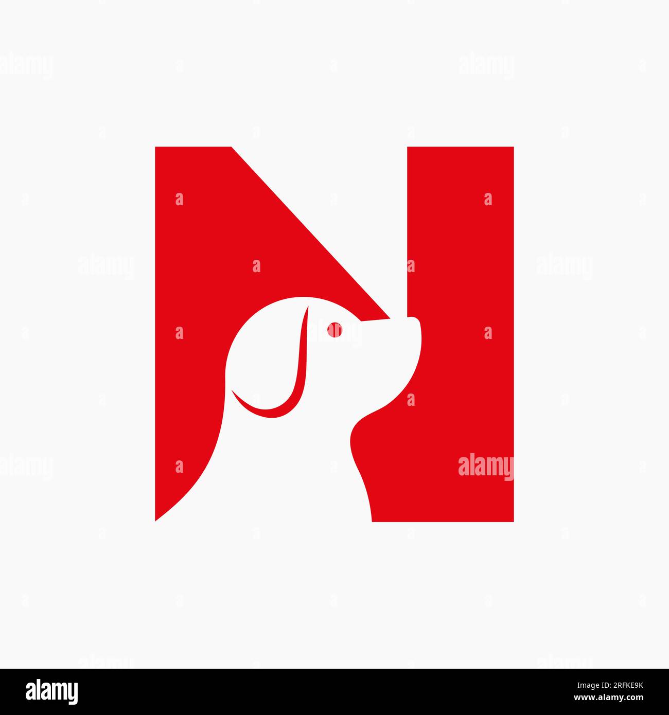 Letter N Pet Logo Design. Dog Logo Symbol Vector Template. Dog On ...