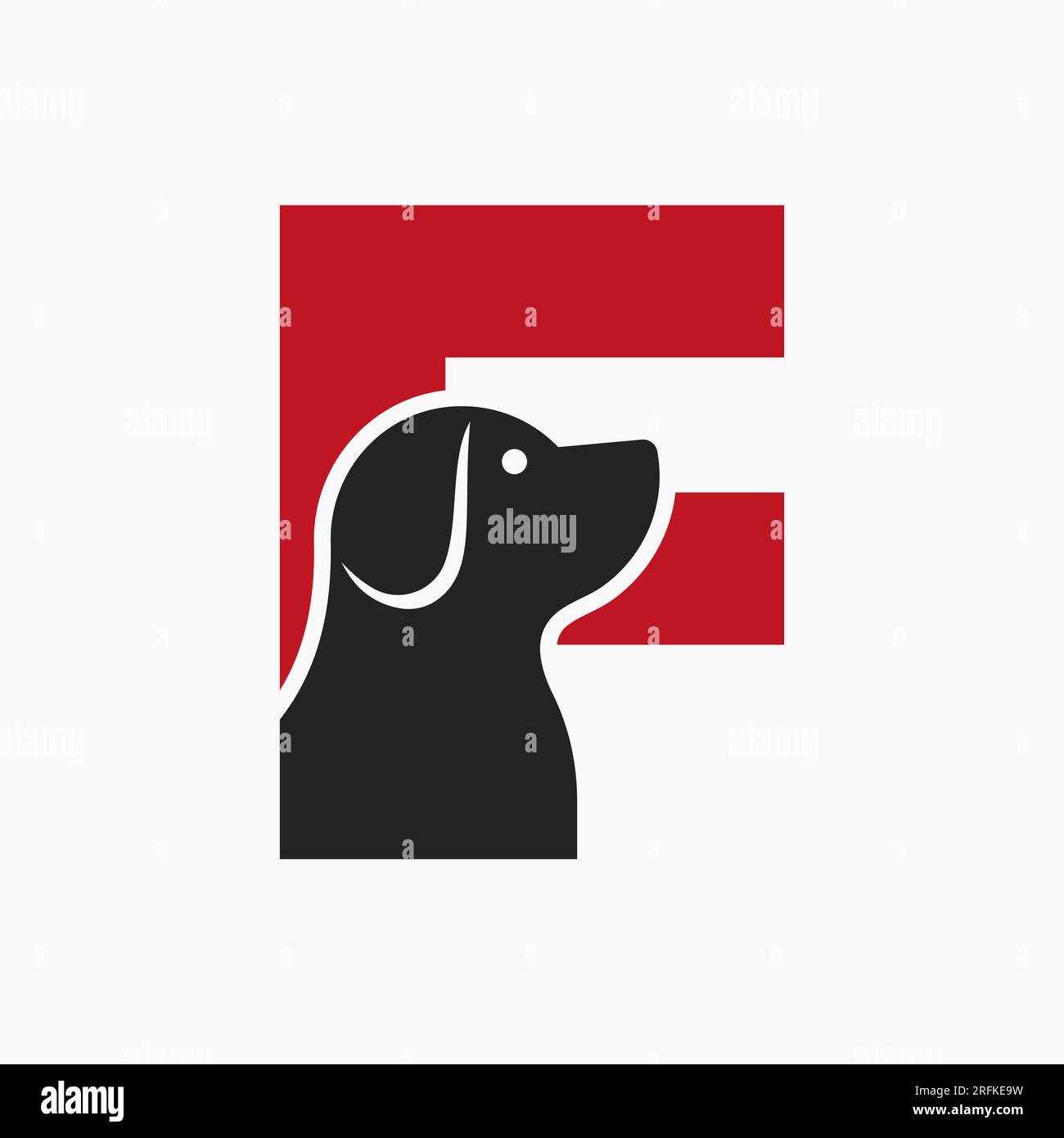 Letter F Pet Logo Design. Dog Logo Symbol Vector Template. Dog On ...