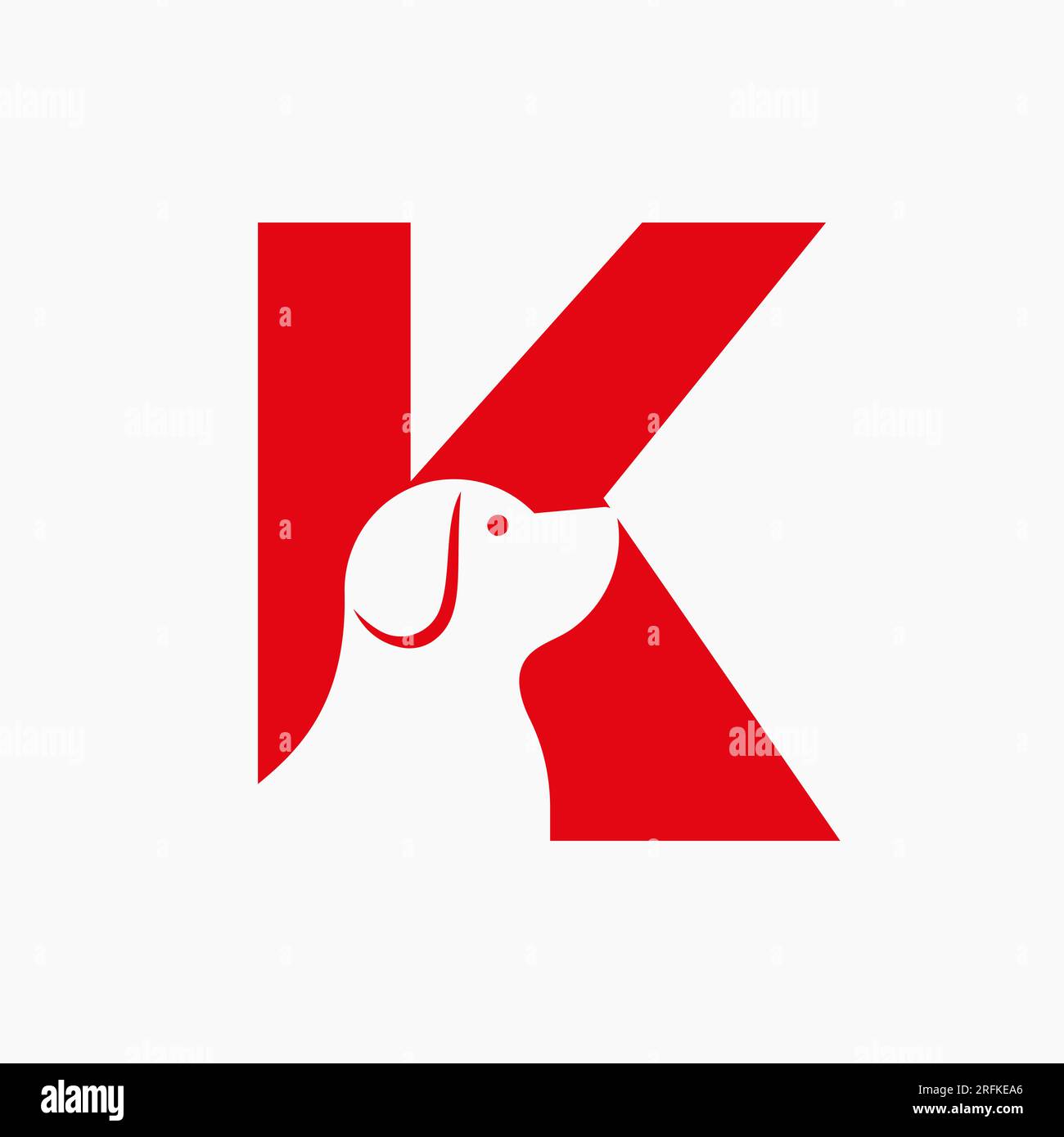 Letter K Pet Logo Design. Dog Logo Symbol Vector Template. Dog On ...