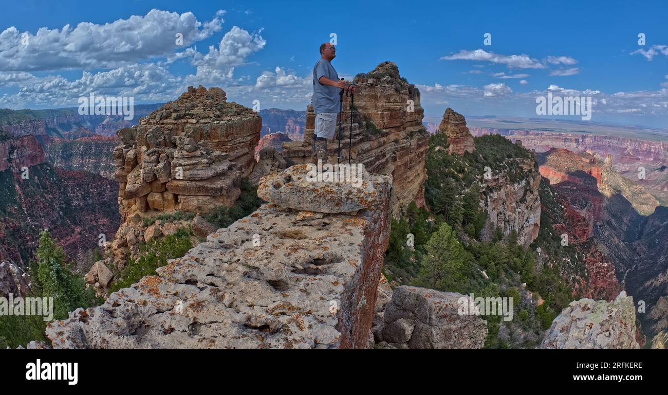 Hiker at Tritle Peak Grand Canyon Stock Photo - Alamy