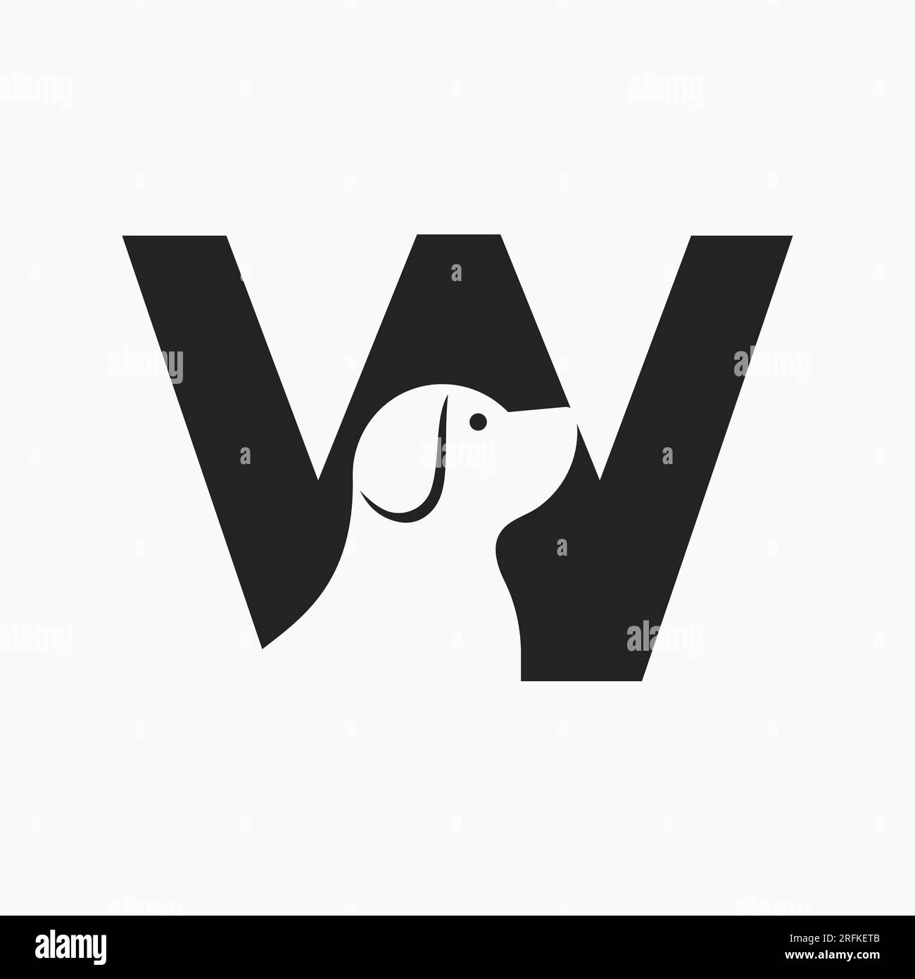 Letter W Pet Logo Design. Dog Logo Symbol Vector Template. Dog On ...