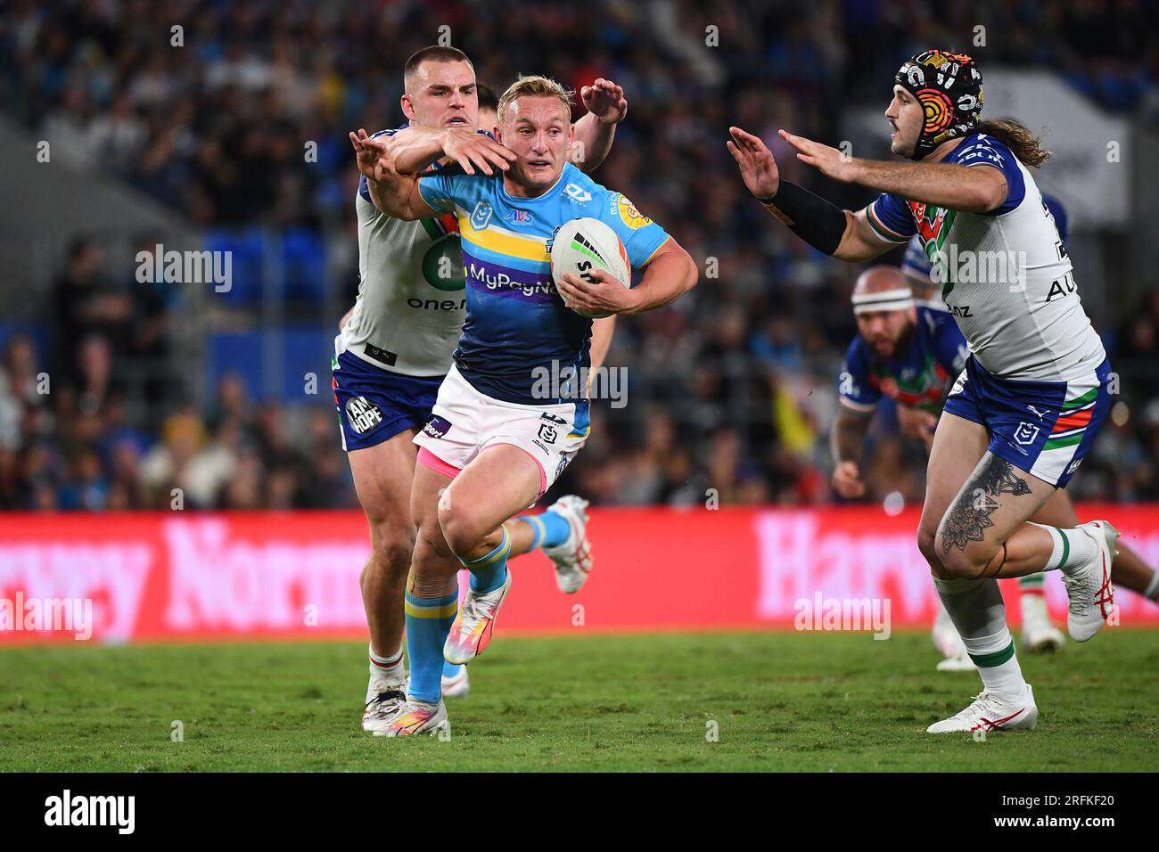 Gold Coast, Australia. 04th Aug, 2023. Tanah Boyd of the Titans makes a ...
