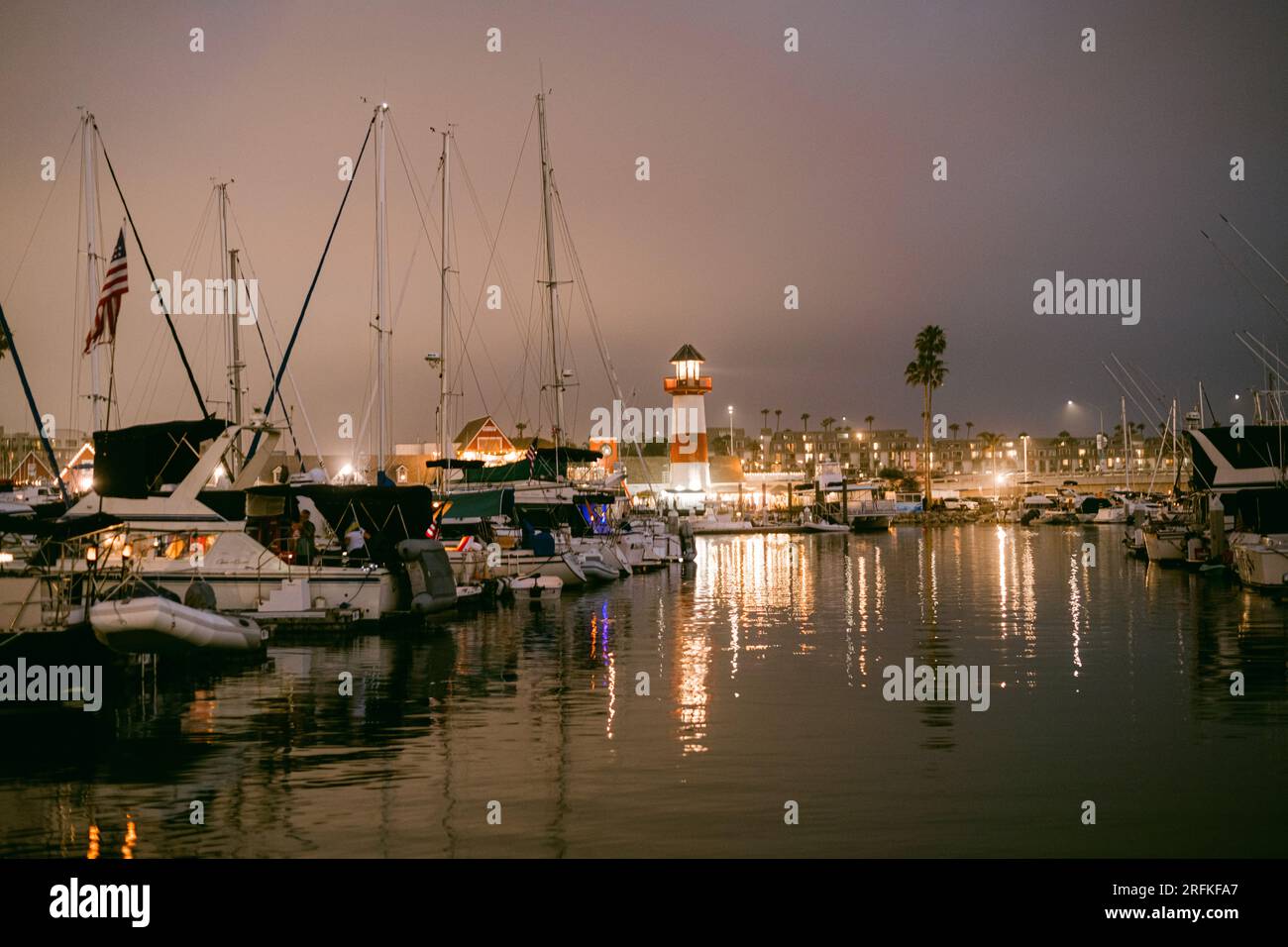 Evening view of lighthouse at the Oceanside Harbor Stock Photo - Alamy