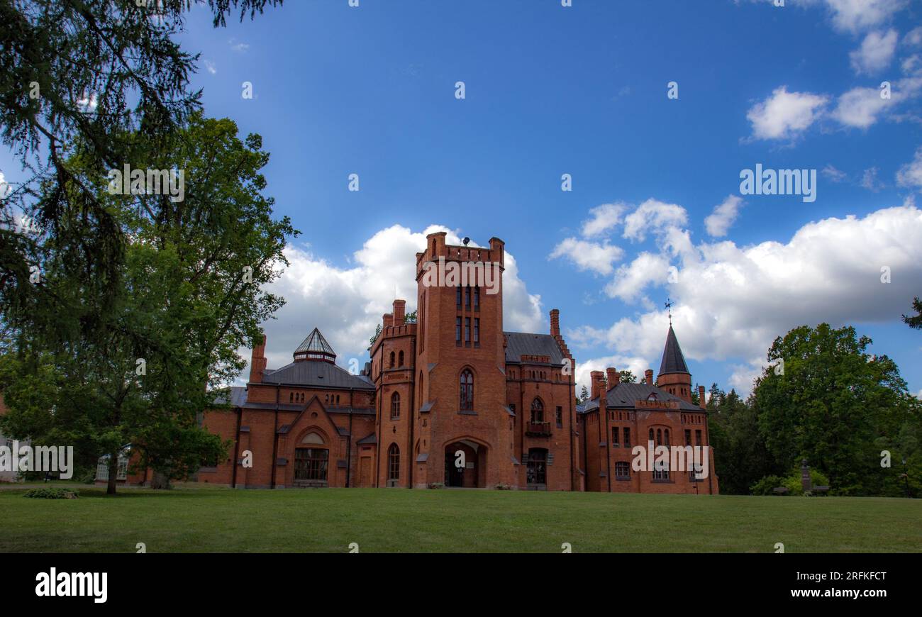 Sangaste, Estonia Old red brick manor house in the style of English ...