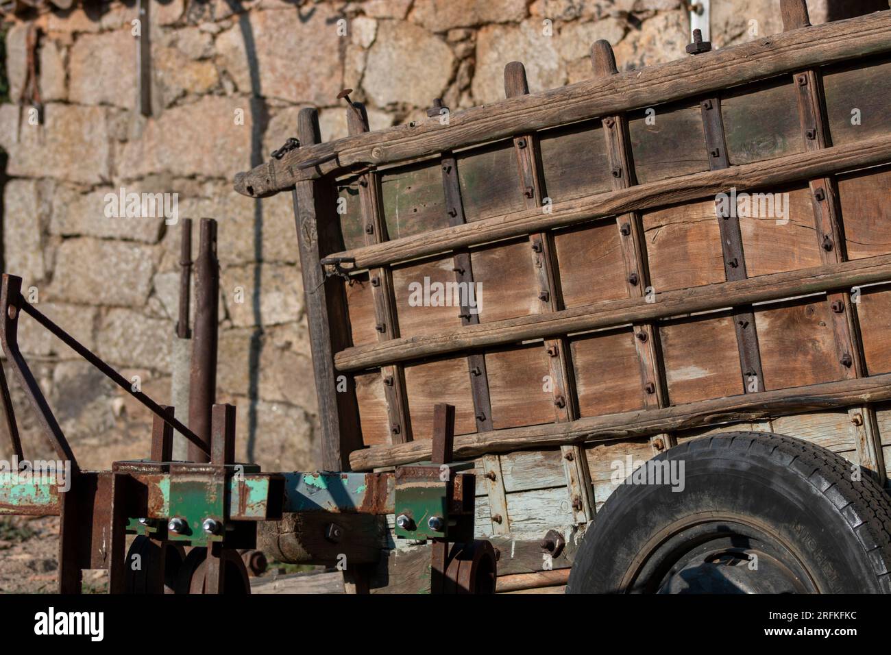 Old spanish "Castilian" cart that was used for agricultural work ...