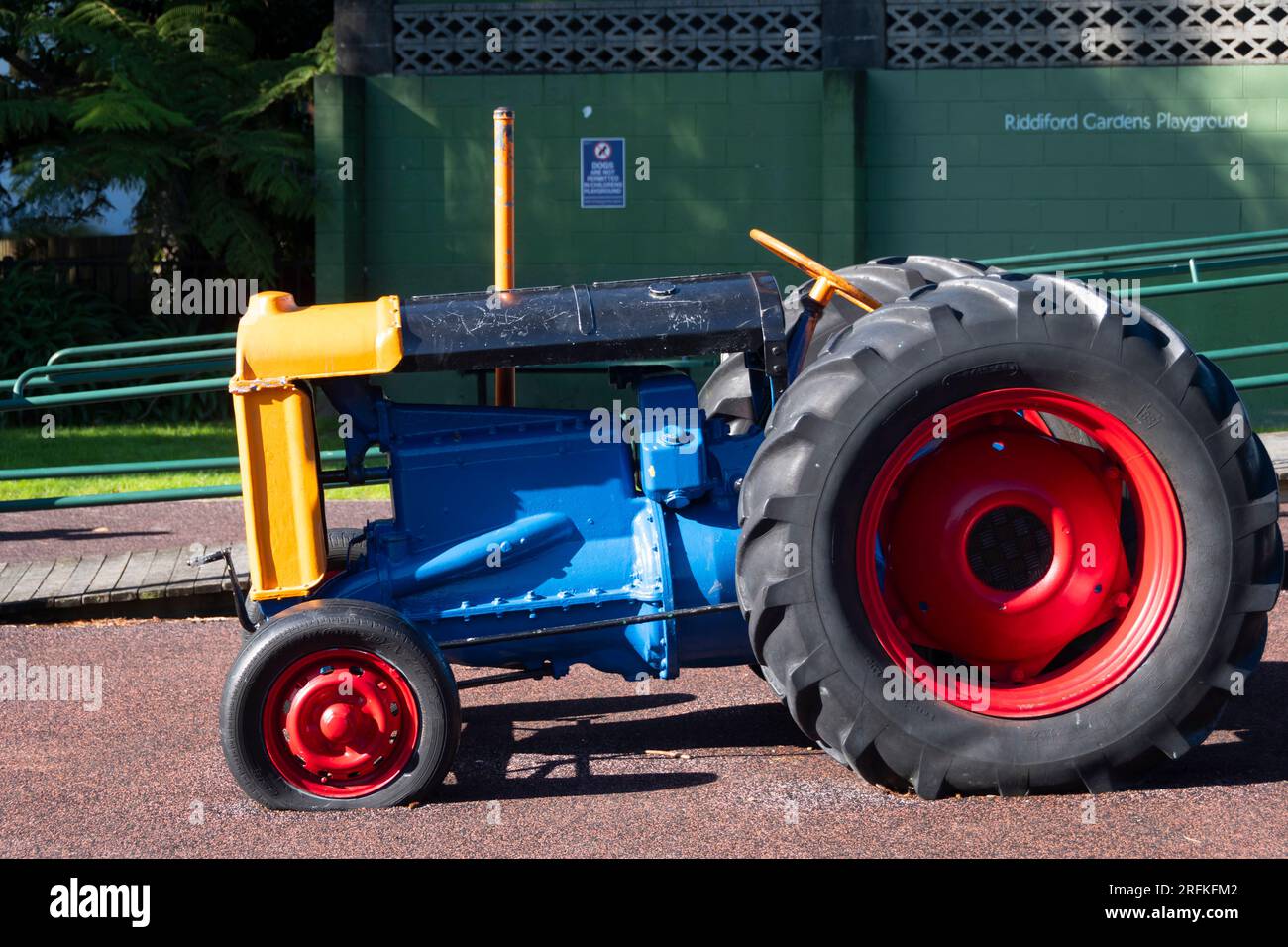 Colourful tractor in playground, Hutt City, Lower Hutt, Wellington ...