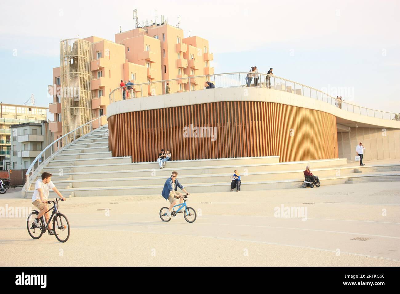RIMINI, ITALY - 15 MAY, 2022: View of Kennedy Square in Rimini with ...
