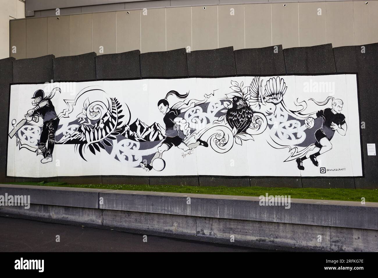 Artwork by New Zealand footballer Hannah Wilkinson displayed on the ... Artwork by New Zealand footballer Hannah Wilkinson displayed on the ...