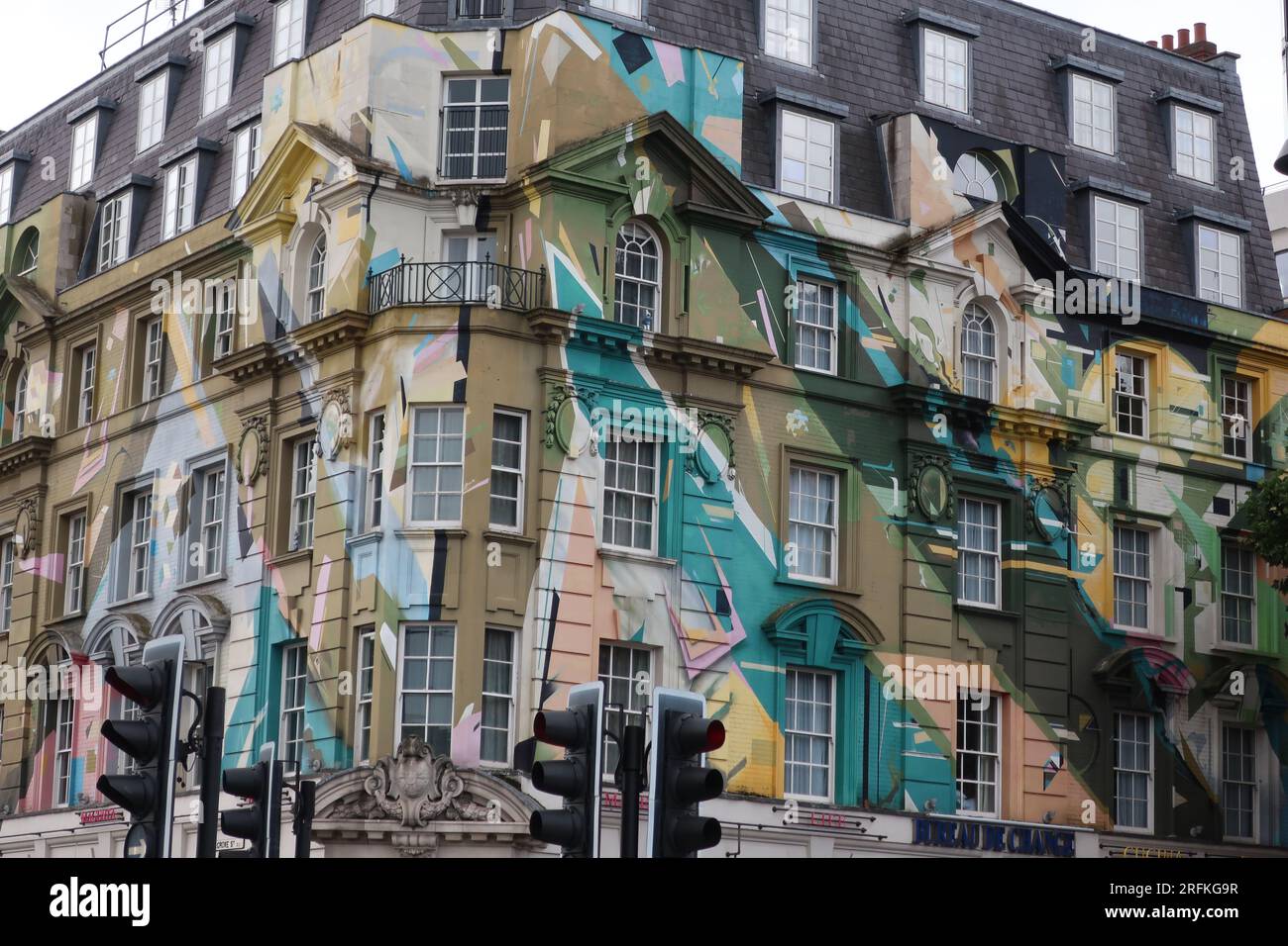 The multi-coloured facade of the Megaro Hotel on the corner of Belgrove ...