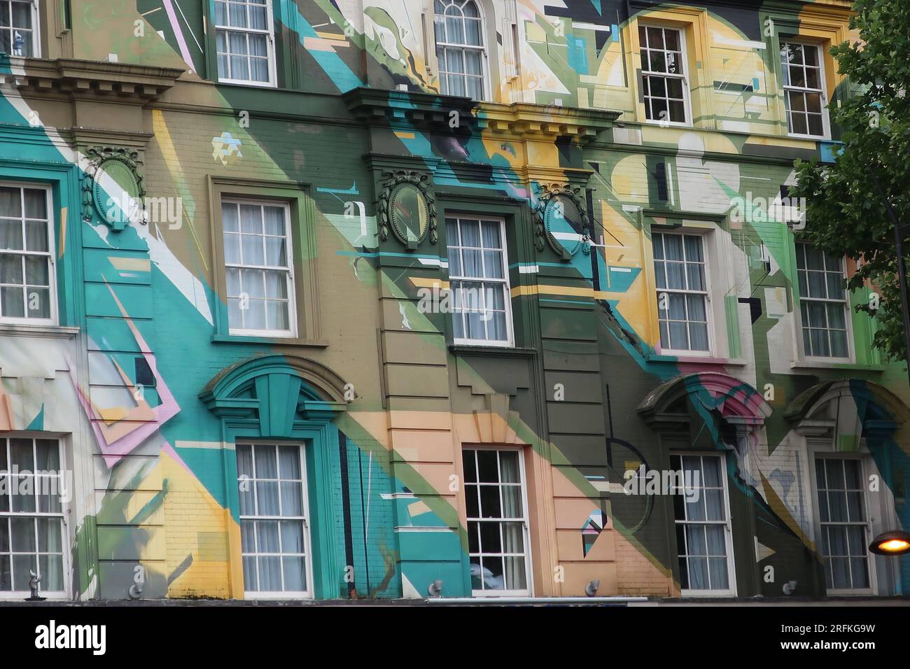 The multi-coloured facade of the Megaro Hotel on the corner of Belgrove ...
