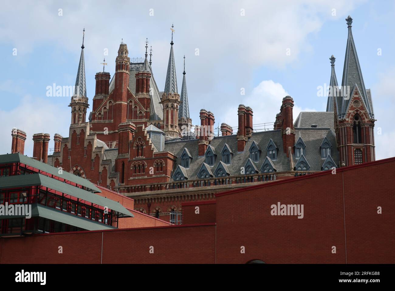 Looking from the British Library, the towering turrets & spires of ...