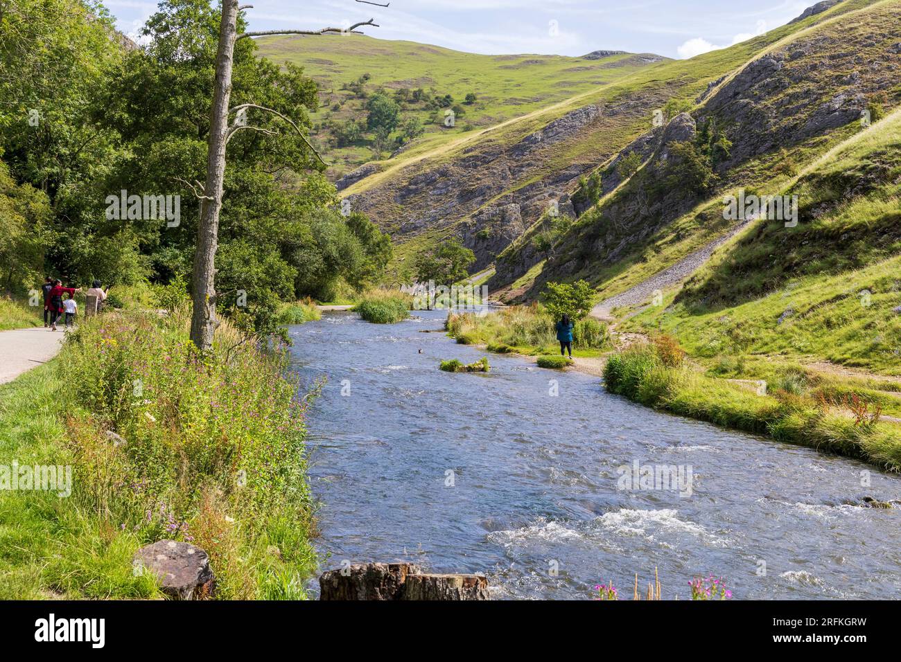 Dovedale and River Dove. A popular excursion along the beautiful River ...