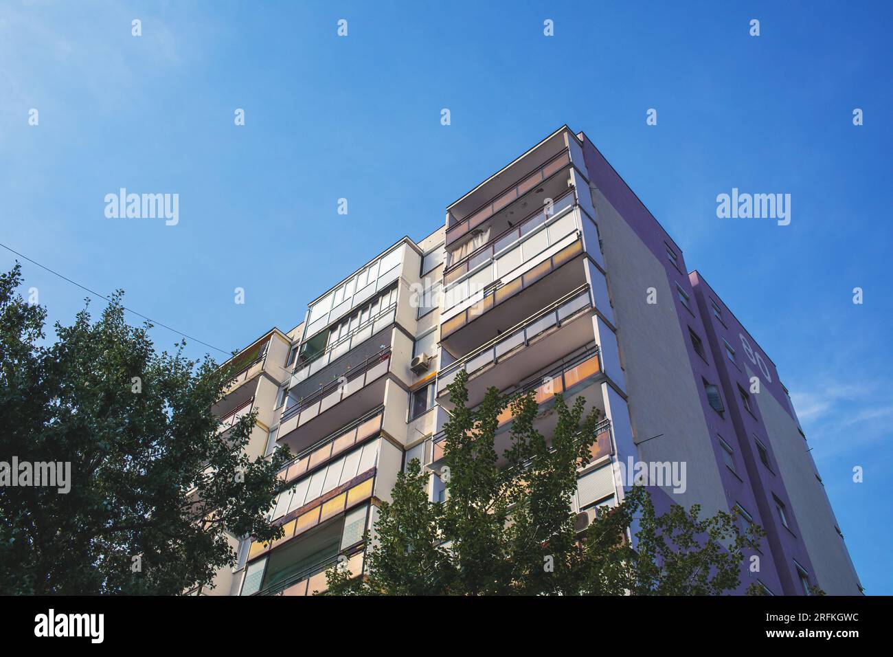 Panel building built in the communist era.Hungary,Budapest. High ...