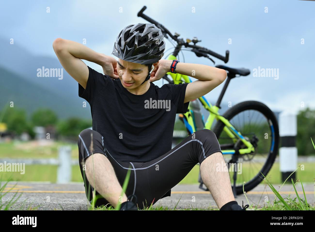 Man cyclist exhausted not woman hi-res stock photography and images - Alamy